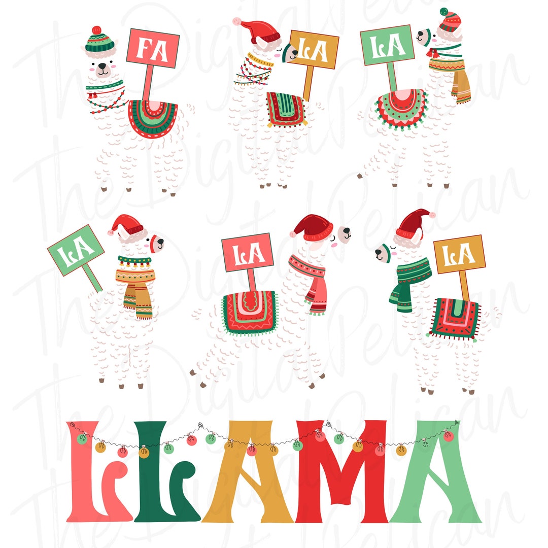 Fa La La La La La LLAMA, Christmas, Llama, Digital Download, PNG, Shirt ...