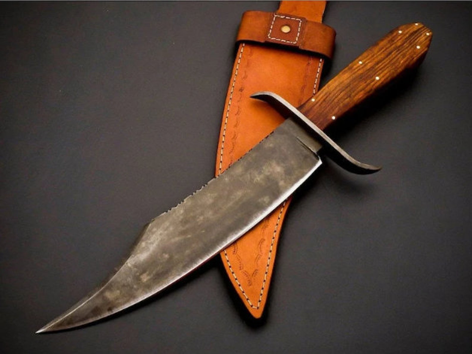 Juan Padillo BOWIE, Spring Steel Forged, VINTAGE Replica W/ Hard Wood ...