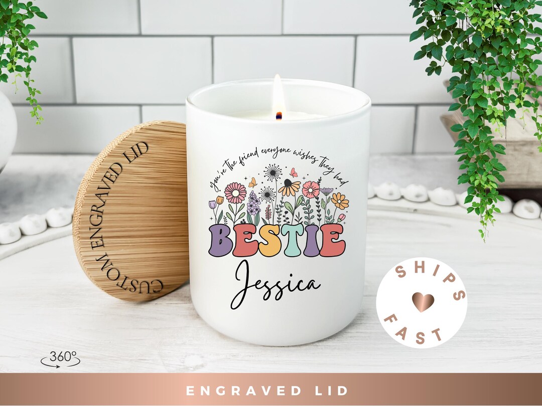 Best Friend Personalized Candle Gift, Bestie Candle Birthday Gift Best ...