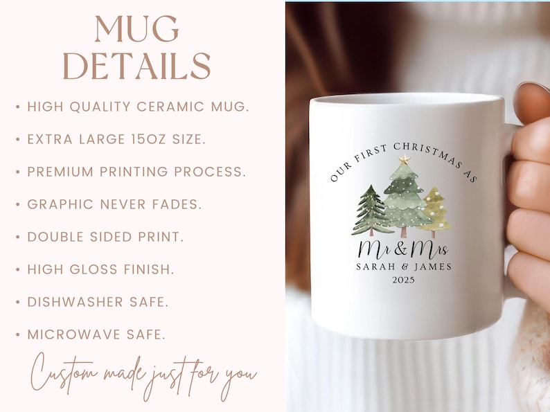 First Christmas as Grandparents Mug Personalized Keepsake for Grandma ...