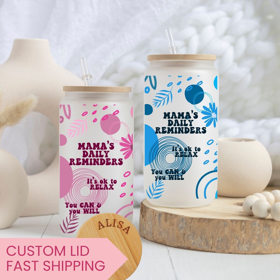 Personalized Daily Reminders Iced Coffee Cup - Custom Daily ...