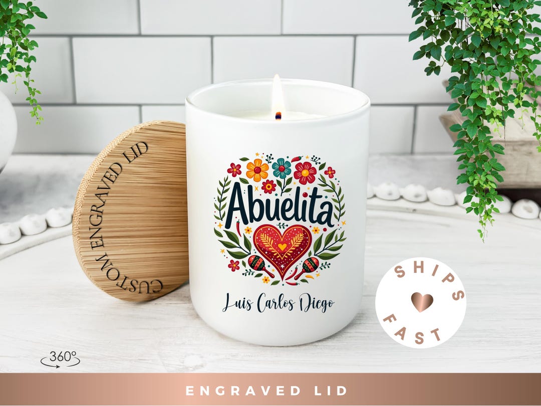 Abuelita Abuela Spanish Grandma Mothers Gift Personalized Candle for ...