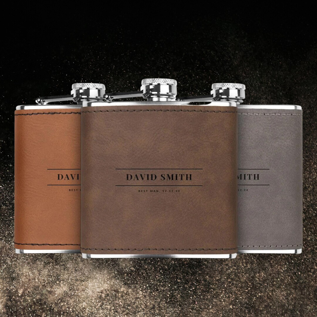 Personalized Leather Flask for Men, Custom Whiskey Flask, Hip Flask for Whiskey Drinkers ...
