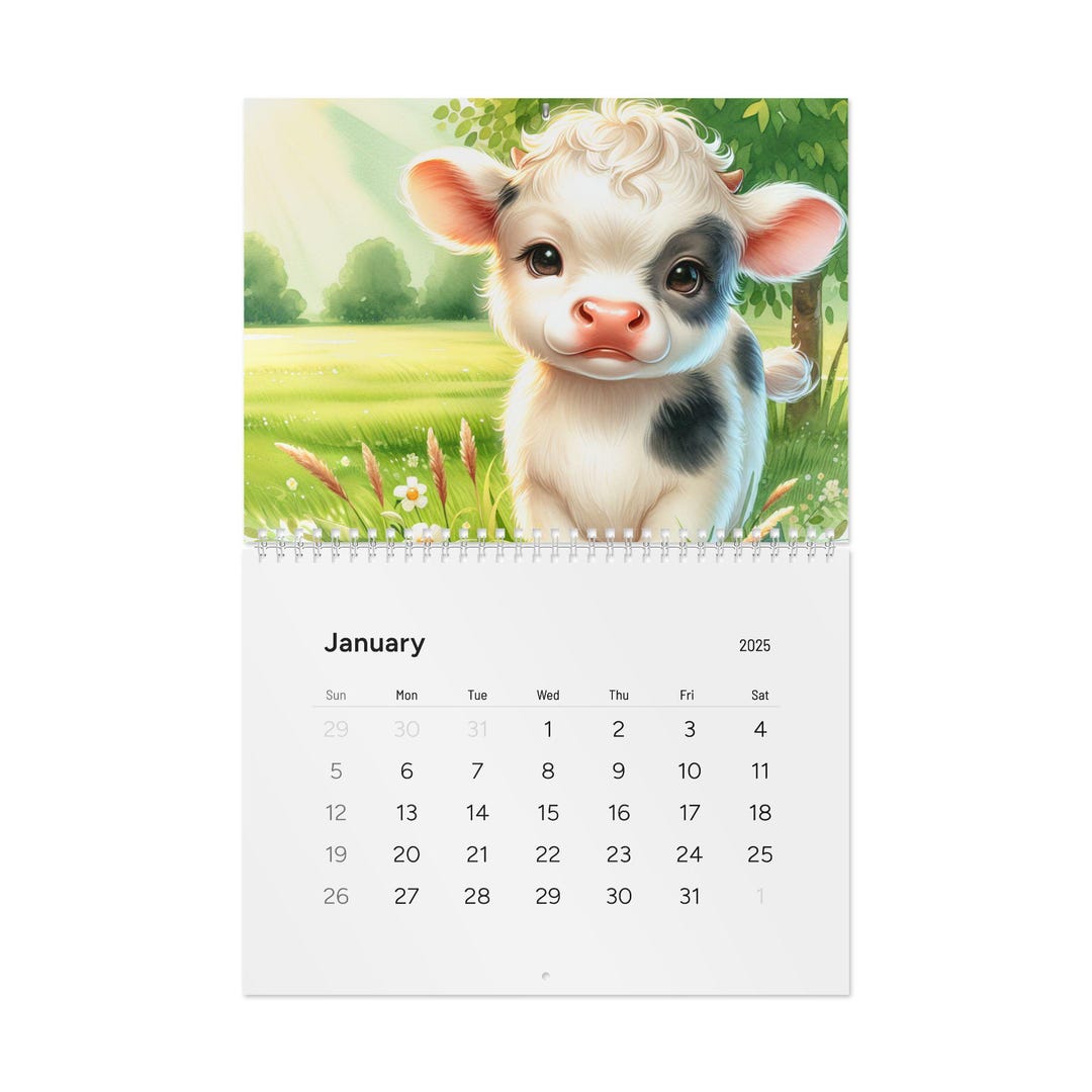 Cute Animal Wall Calendar 2025, Animal Lover, Fun Gift, New Year ...