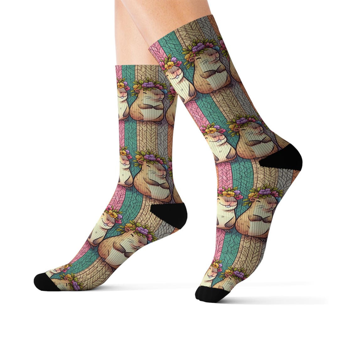 Capybara Socks, Cute Fun Capybara Socks, Colorful Socks, Cute Capybara ...
