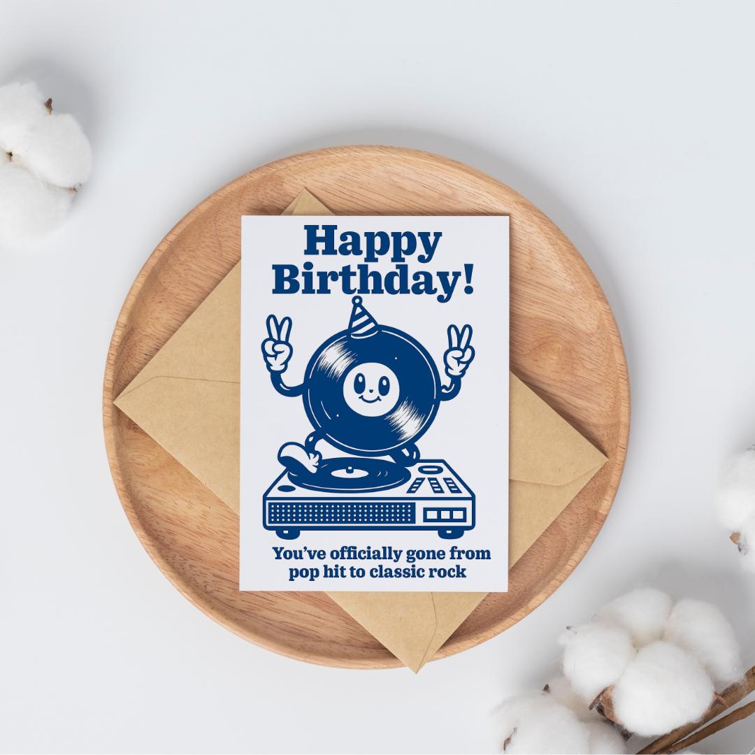 Classic Rock Birthday Card: Vintage Vinyl Design (printable PDF & JPG ...