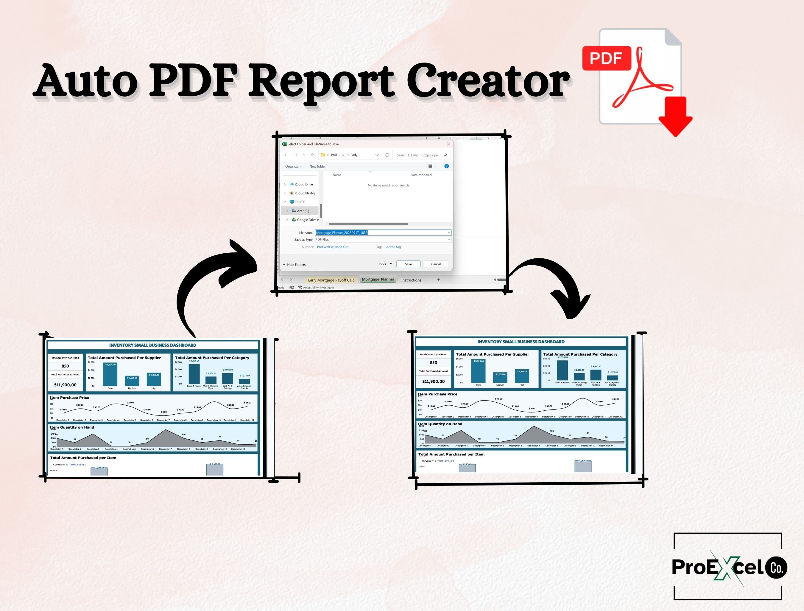 Inventory Management Excel Tool Template With Dashboard and Auto PDF ...