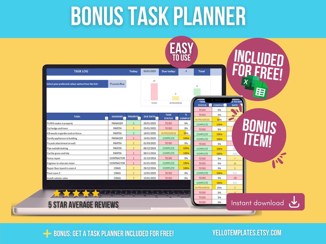 Expiration Date Tracker: Excel & Google Sheets Template (digital ...
