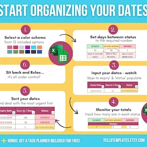Expiration Date Tracker: Excel & Google Sheets Template (digital ...