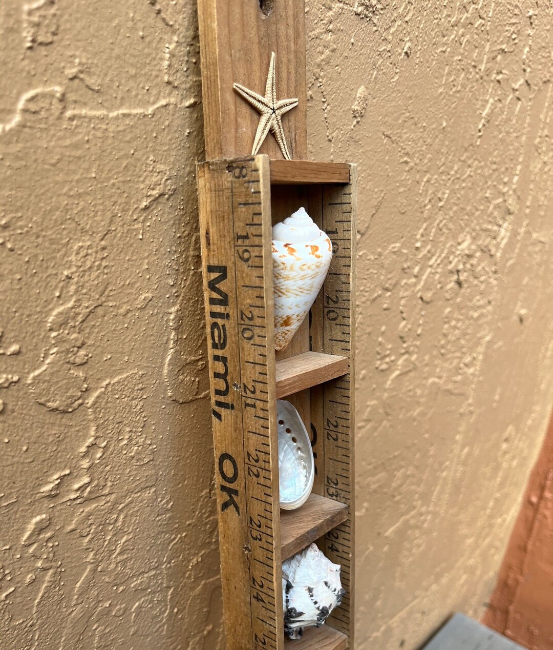 Miami, OK Yardstick Shelf Seashell Collection Beach House Tiny ...