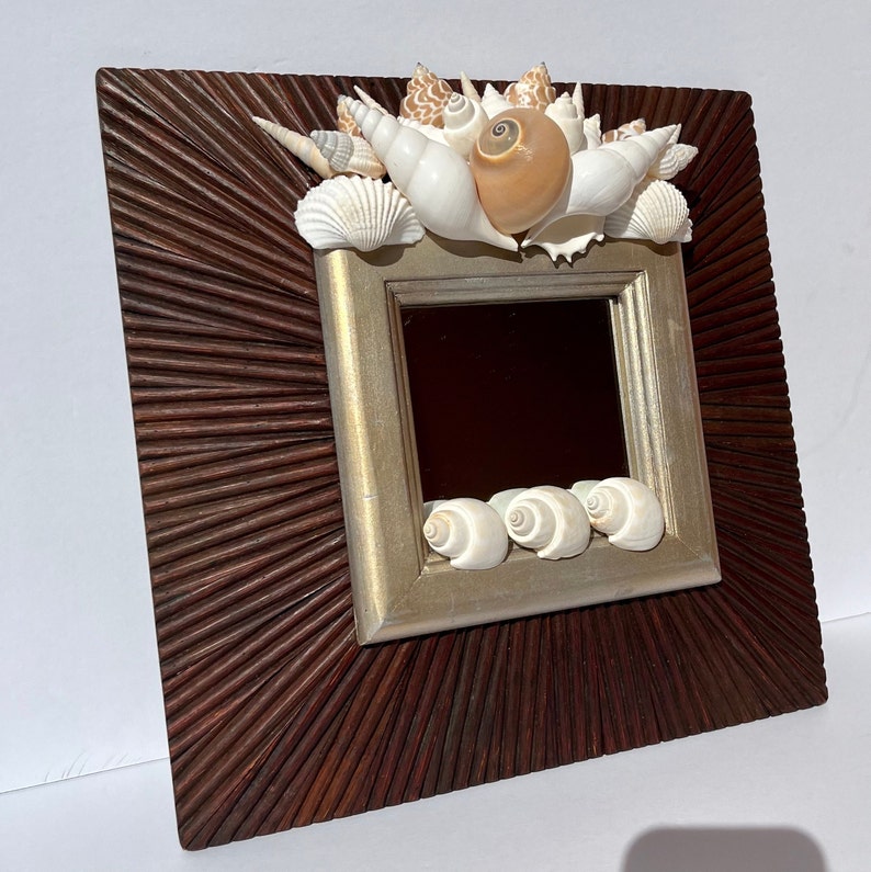 Mahogany Bronze Square Seashell Crown Mirror - Etsy