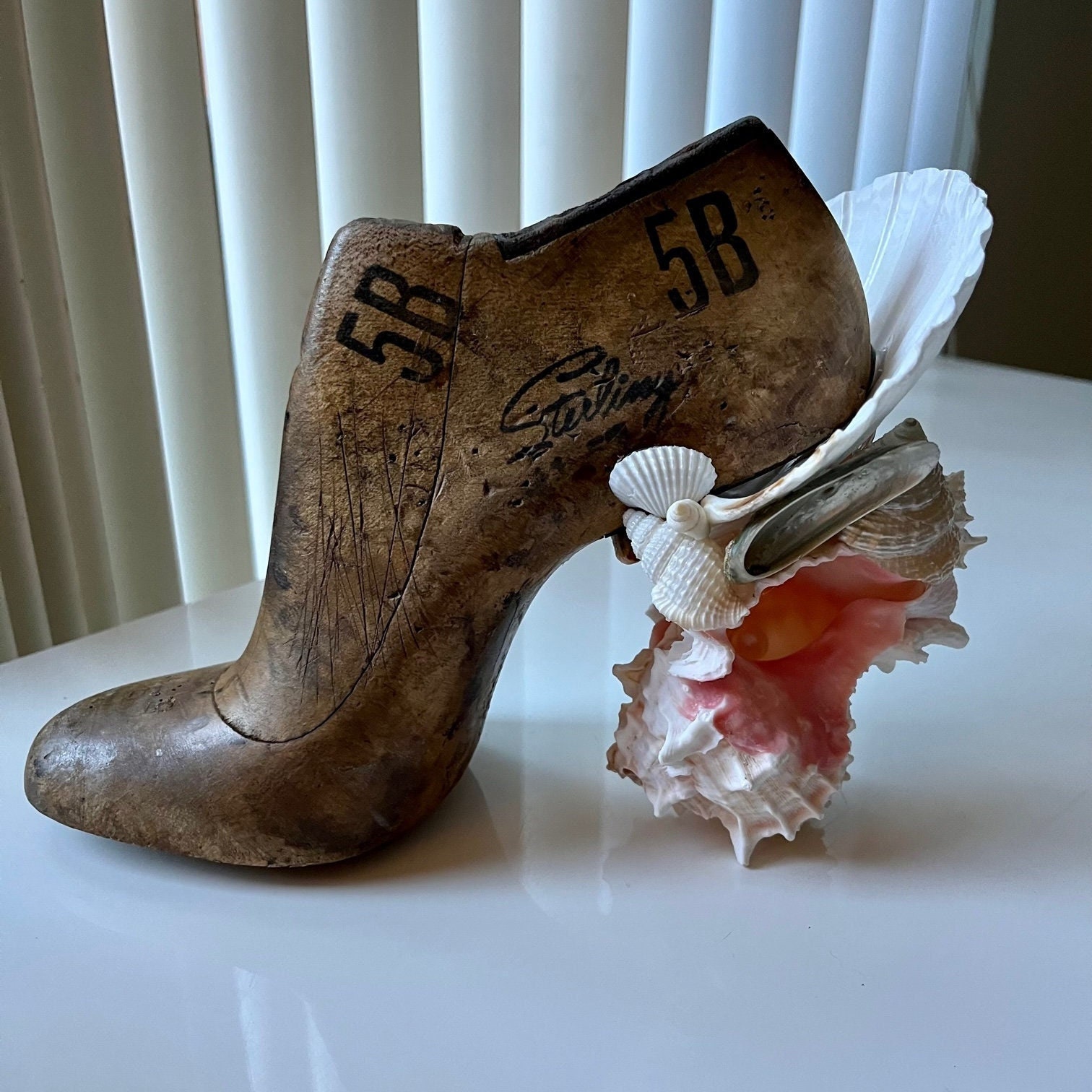 Mermaid Heels Vintage Shoe Sterling Last Pin up Girl Costal Beach House ...