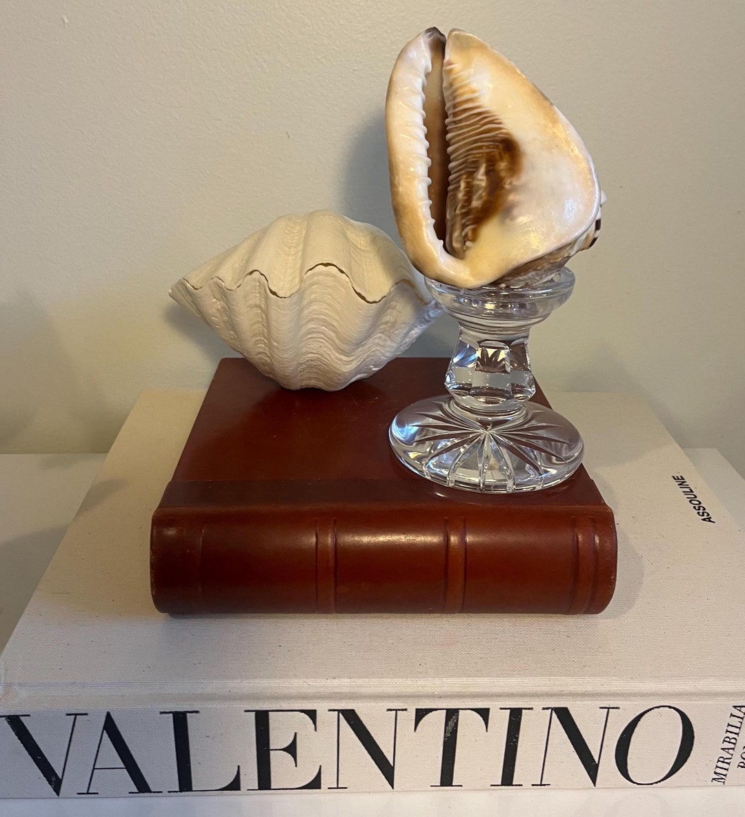 Vintage King Helmet Seashell Crystal Display Stand Object for Display ...