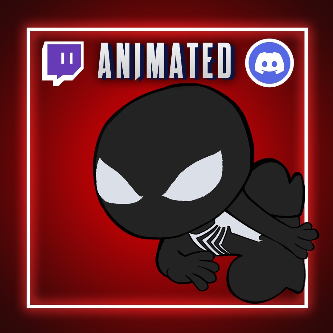 ANIMATED Spider-man 2 Twitch Emote "symbiote Serious" - Etsy