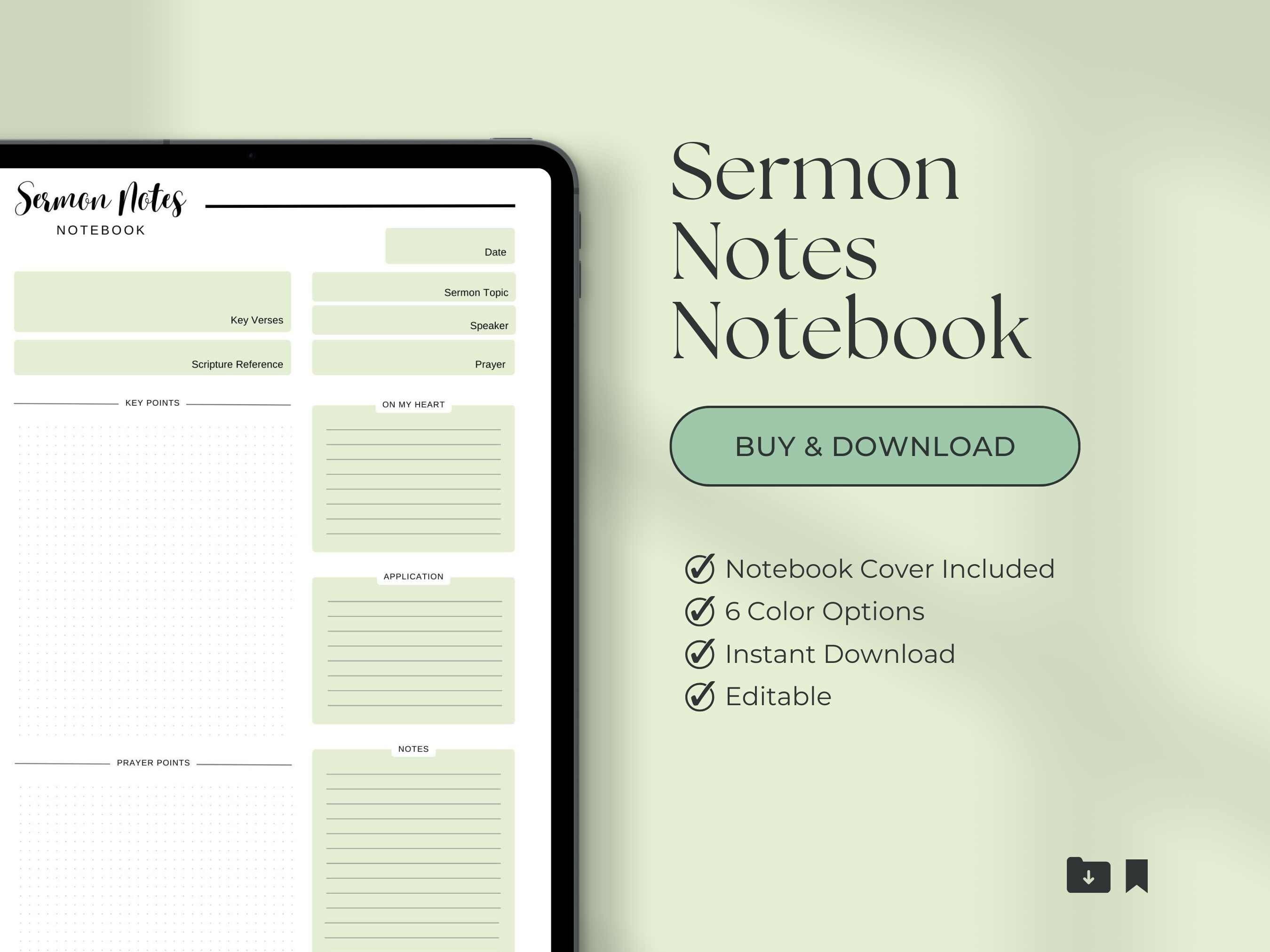 Digital Sermon Notes PDF Printable Sermon Notes Template - Etsy