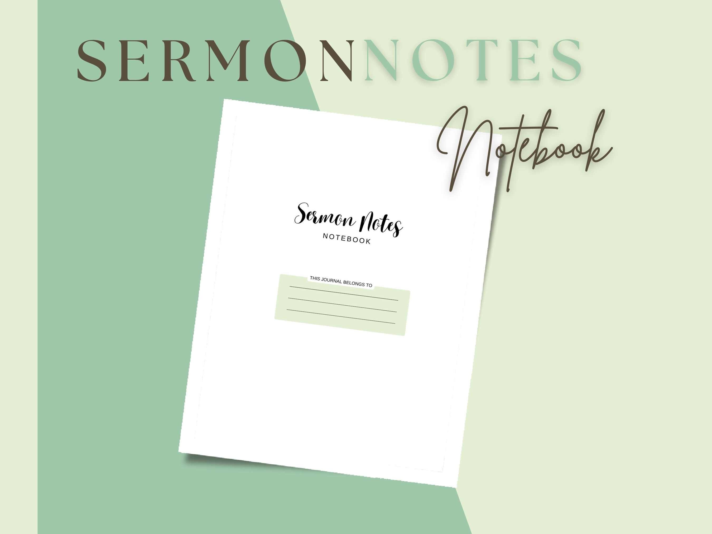 Digital Sermon Notes PDF Printable Sermon Notes Template - Etsy