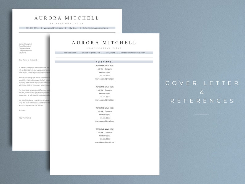 ATS Resume Template for Word & Google Docs | Professional Modern Resume ...