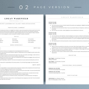 ATS Resume Template for Word & Google Docs | Editable Resume for ...