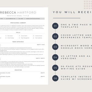 ATS Resume | Resume Template Word, Google Docs Resume, CV Template ...