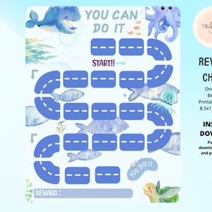 Under the Sea Reward Chart, Printable Sea Animals Behavior Chart, Whale ...