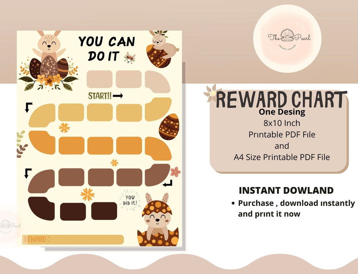 Printable Easter Reward Chart, Reward Chart, Toddler Reward Chart ...