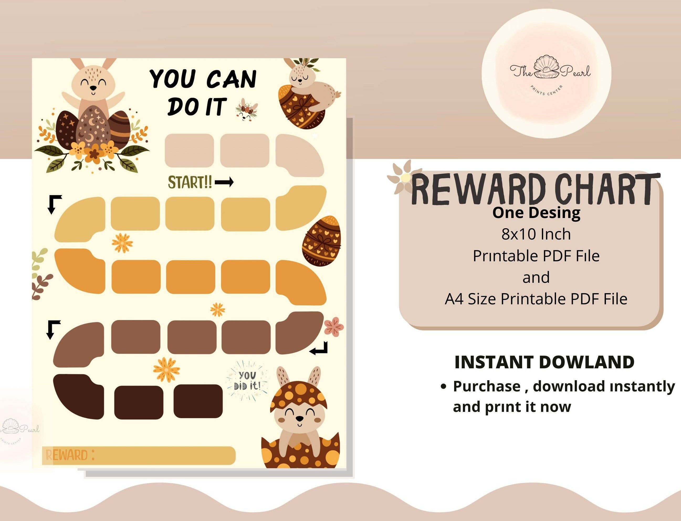 Printable Easter Reward Chart, Reward Chart, Toddler Reward Chart ...