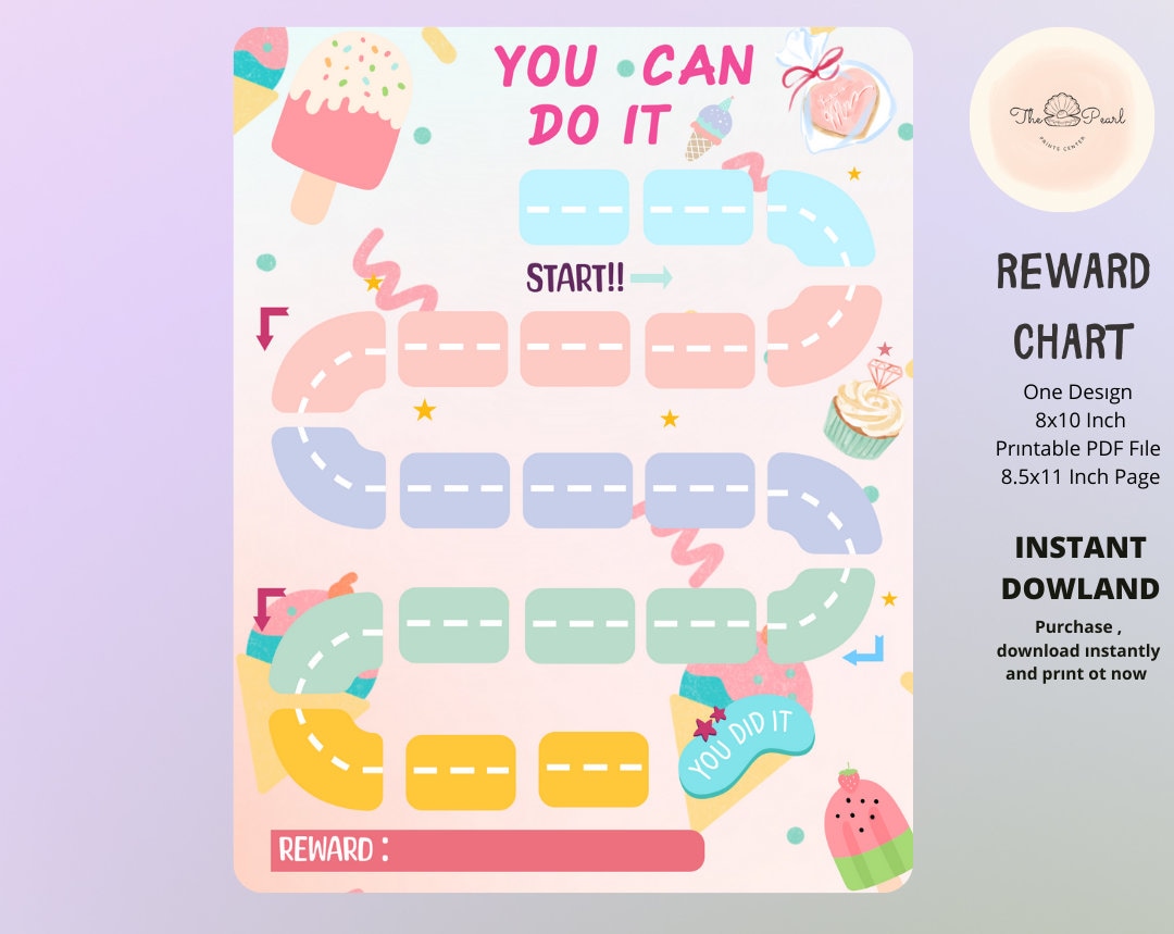 Ice Cream Reward Chart, Printable Popsicle Behavior Chart, Daily Chore ...