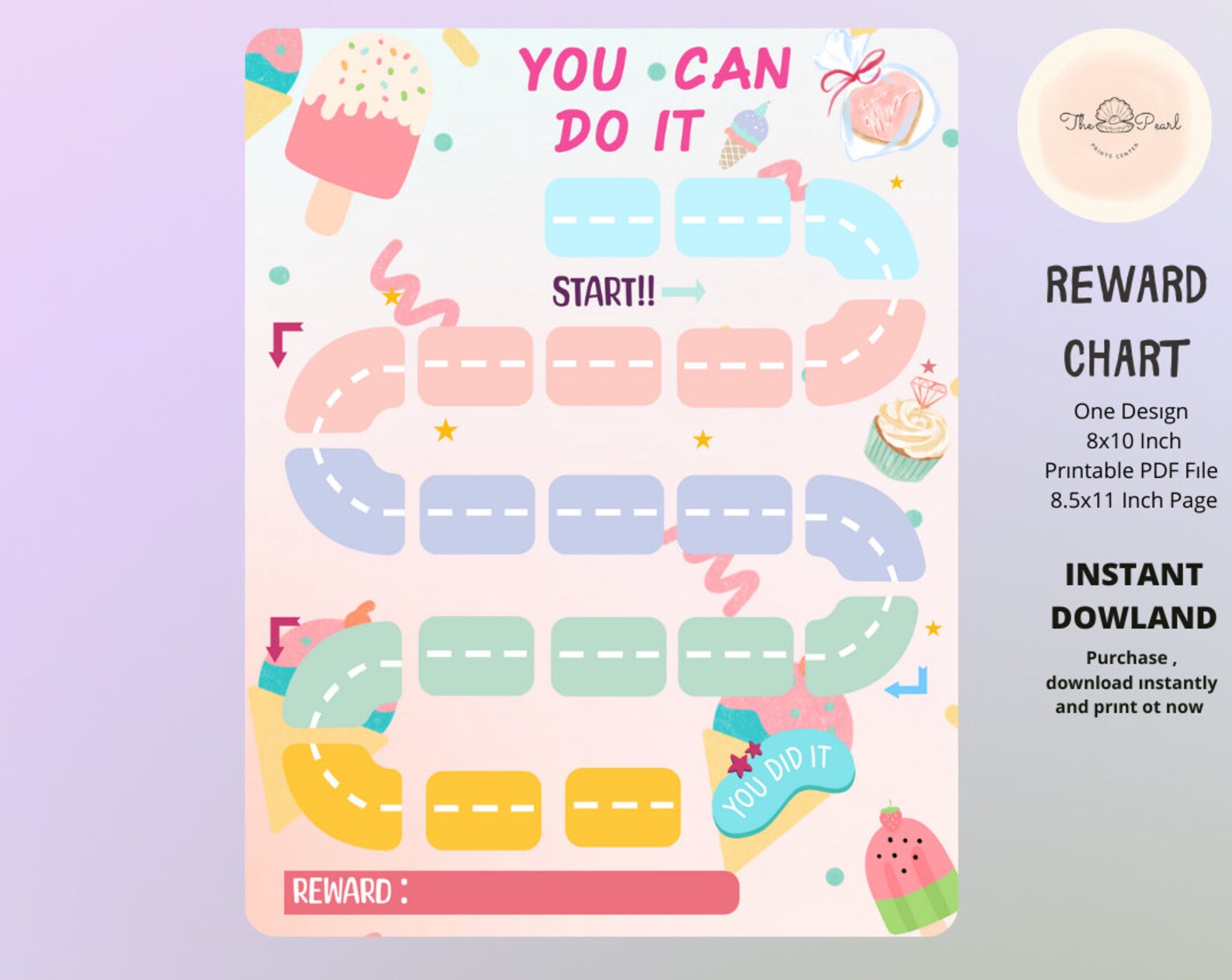 Ice Cream Reward Chart, Printable Popsicle Behavior Chart, Daily Chore ...