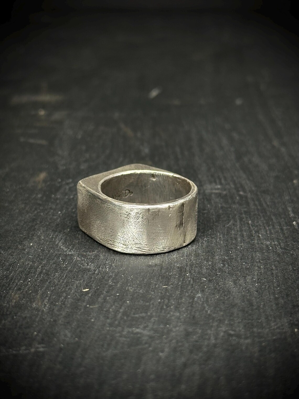 Handmade Sterling Silver Hollow Formed Ring Stamped F THE WORLD ...