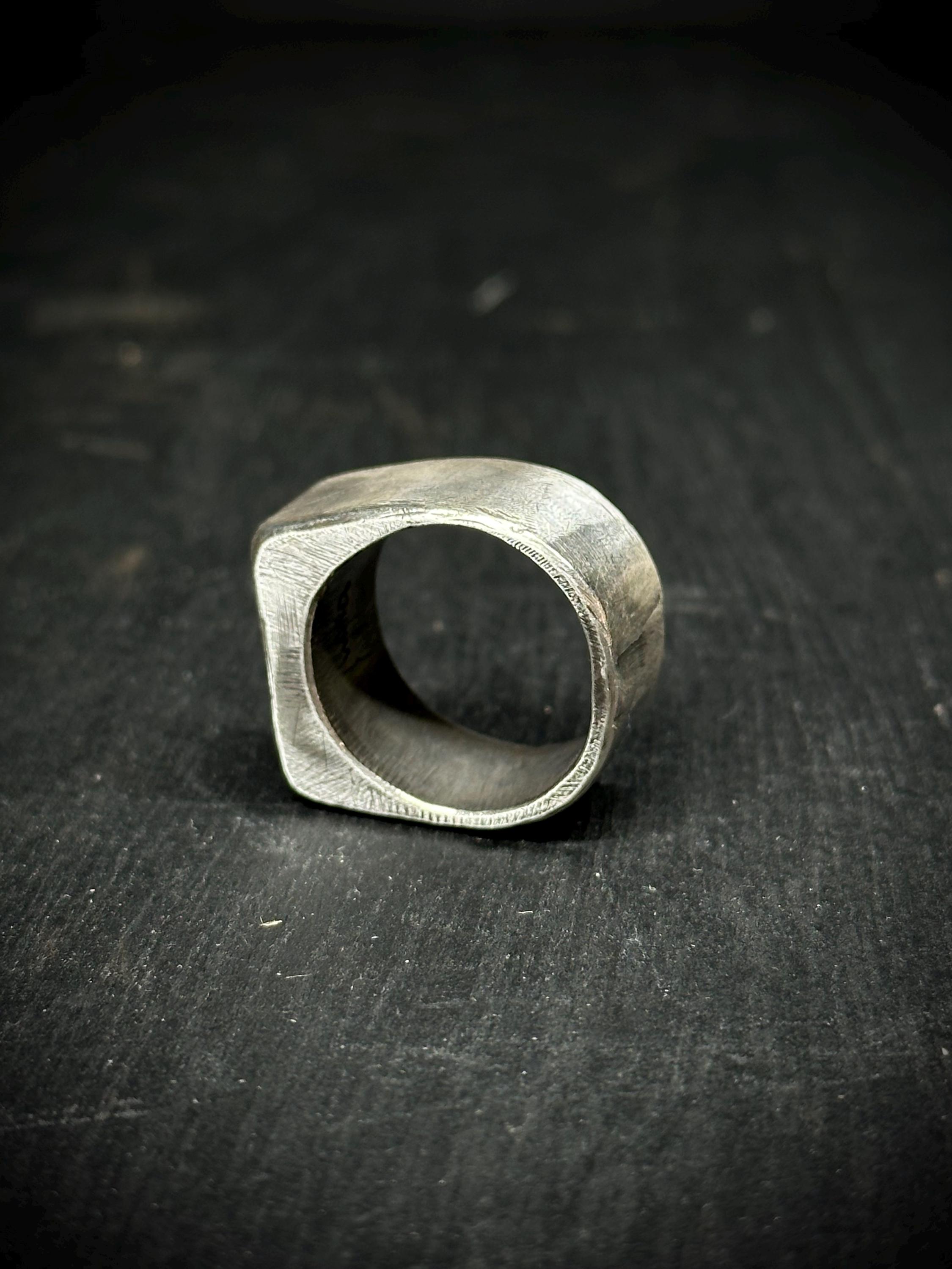 Handmade Sterling Silver Hollow Formed Ring Stamped F THE WORLD ...