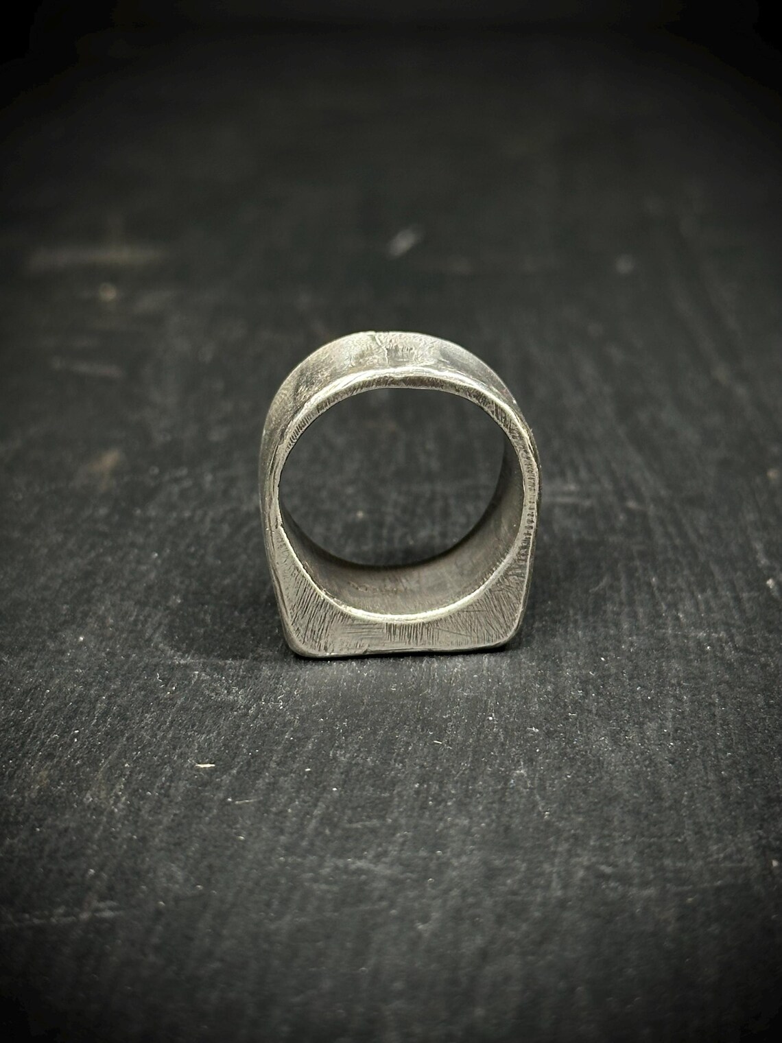 Handmade Sterling Silver Hollow Formed Ring Stamped F THE WORLD ...
