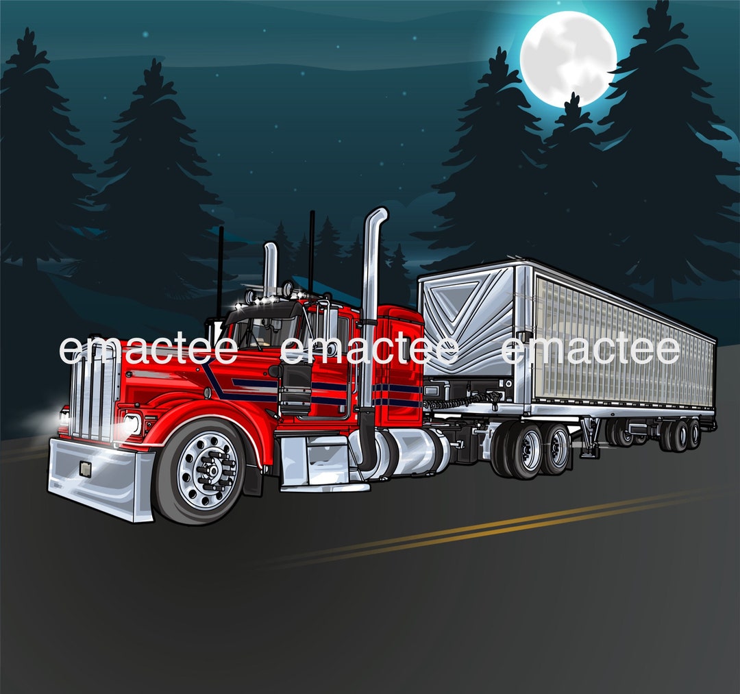 Semi Truck Digital File Semi Truck PNG Semi Truck Design Peterbilt 389 ...