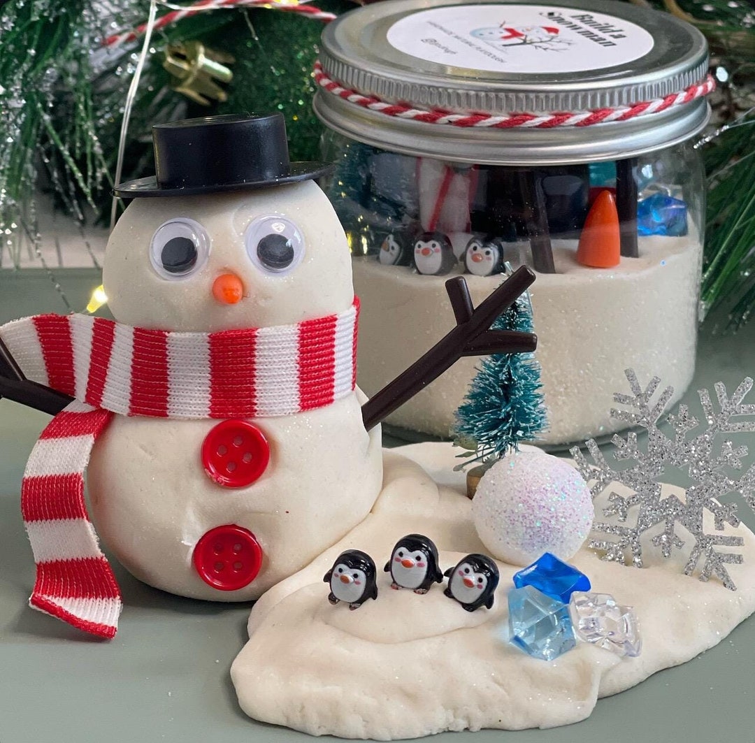 Build a Snowman Playdough Kit, Build a Snowman Craft, Christmas Gifts ...