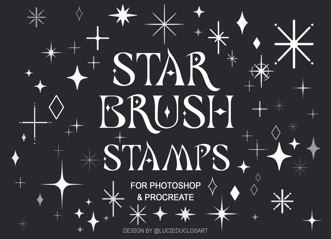 28 Star Procreate Brushes, Star Stamps, Digital Stars, Star Designs ...