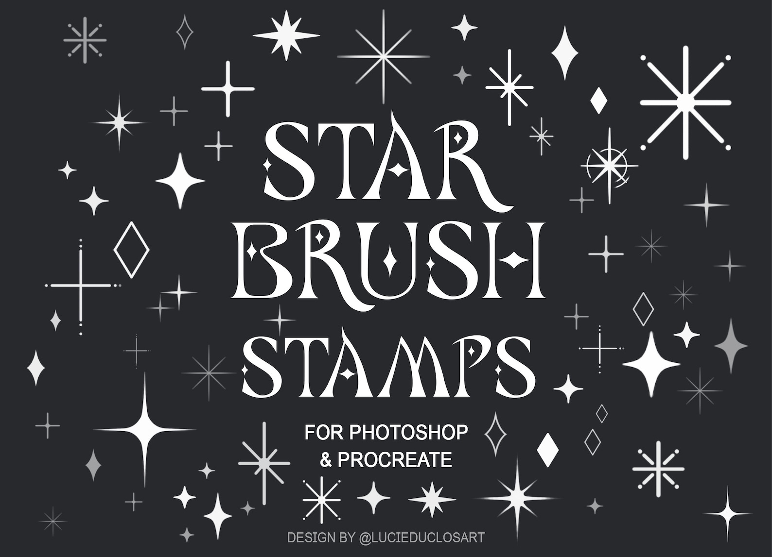 28 Star Procreate Brushes, Star Stamps, Digital Stars, Star Designs ...