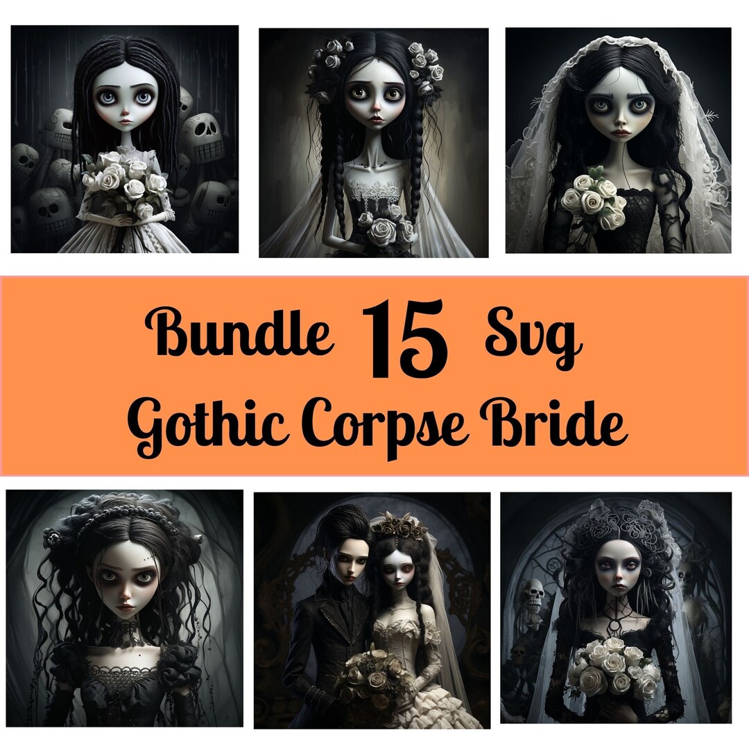 Corpse Bride Bundle, Gothic,halloween SVG Bundle, Spooky Season Svg ...