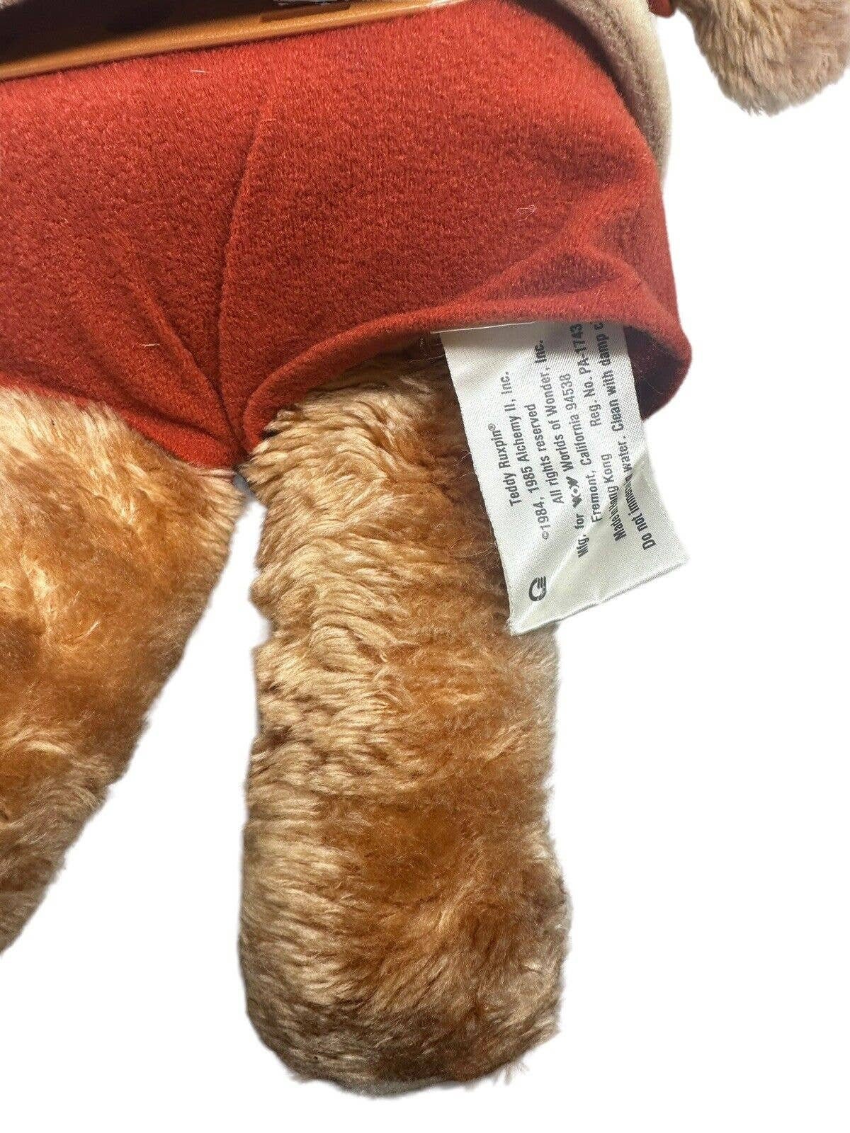 Vintage 1985 World of Wonder Teddy Ruxpin Plush Singing Bear 16 Rare ...