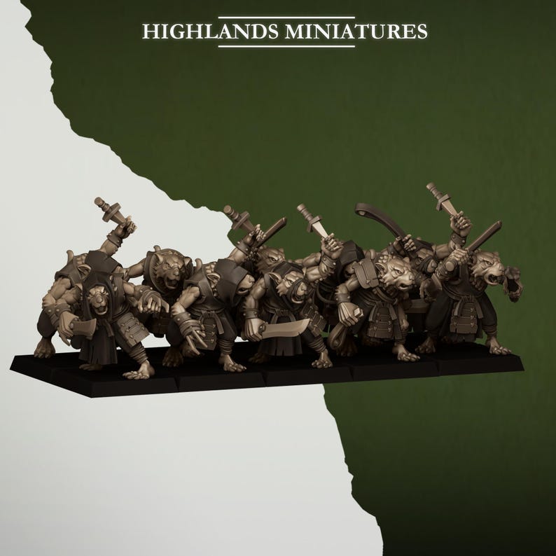 Sewer Vermin Thugs Miniature - in 12K - by Highlands Miniatures - Etsy