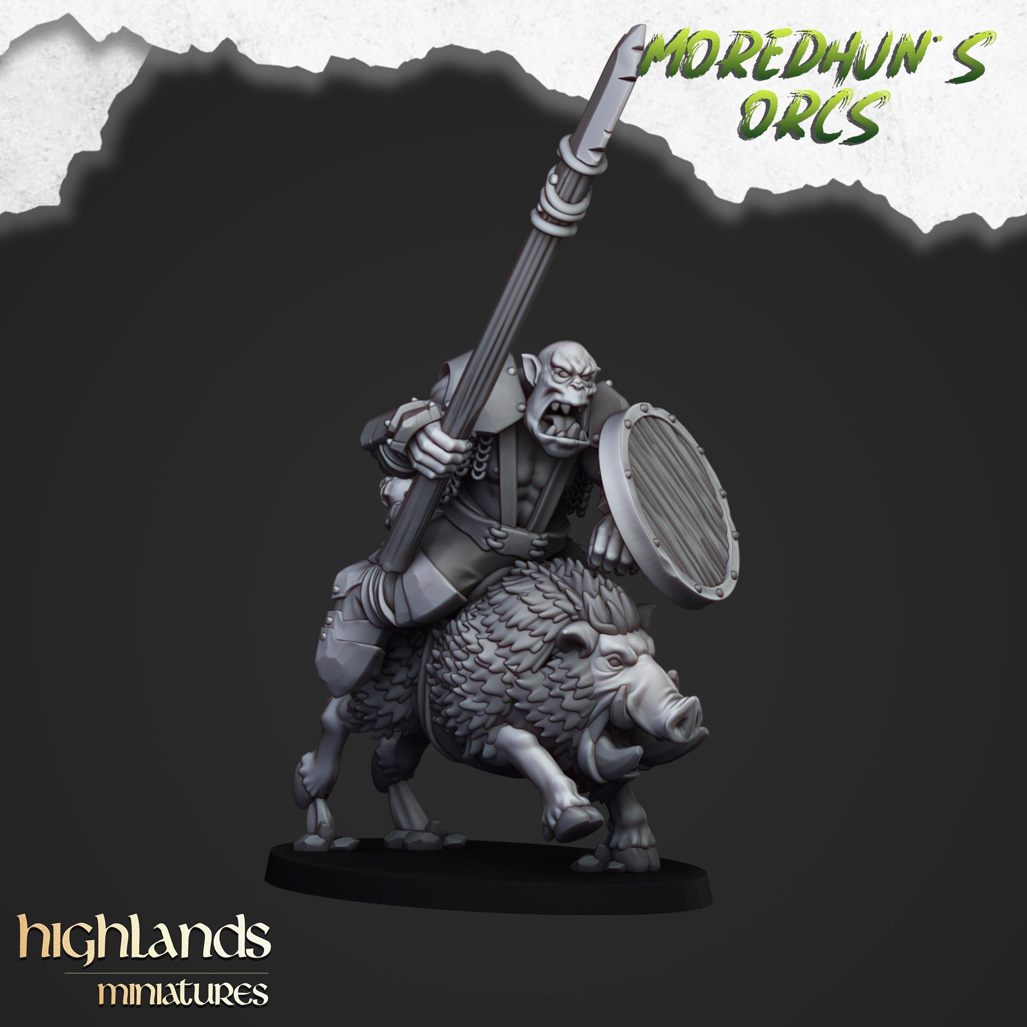 Mounted Orcs With Spears Miniature - in 12K- by Highlands Miniatures - Etsy