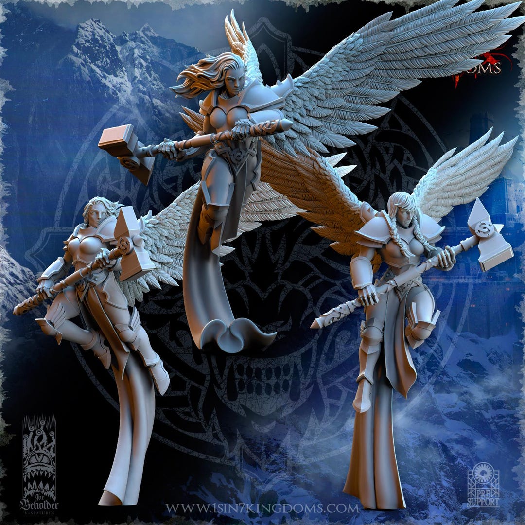Stormwolves Valkyries Two Handed Hammer Miniature - in 12K - by the ...