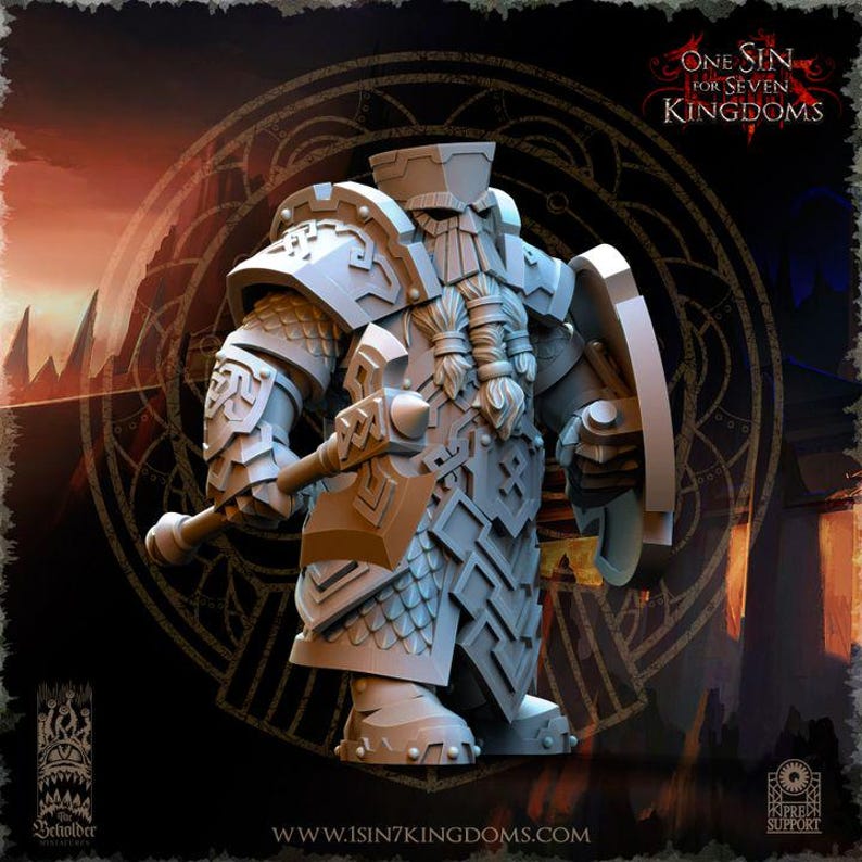 Dwarven Kingdom Iron Head Warriors - 12k by the Beholder Miniatures - Etsy