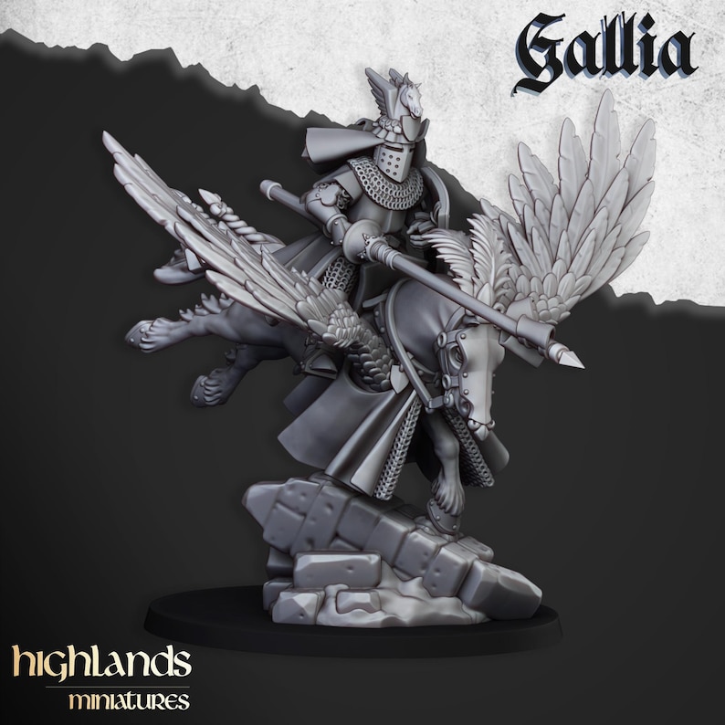 Gallia Knights on Pegasus - in 12k- by Highlands Miniatures - Etsy