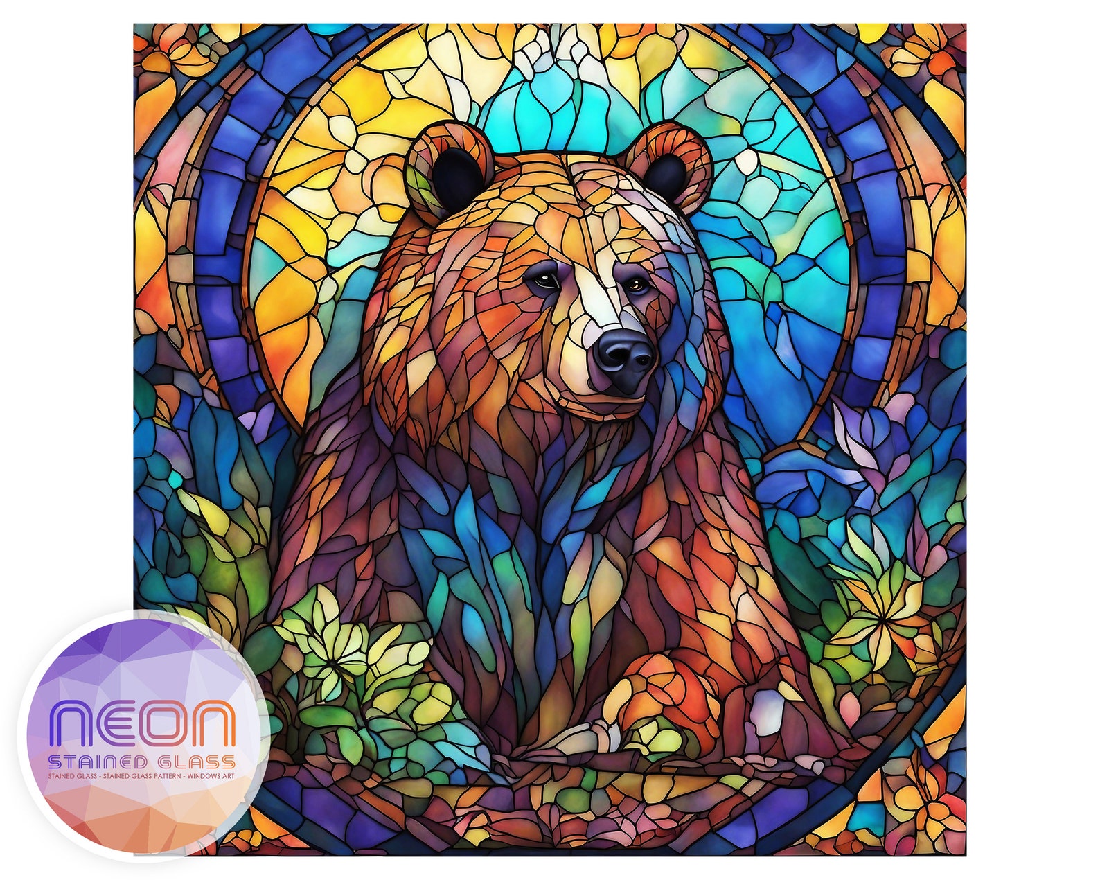 Stained Glass, Stained Glass Bear, Stained Glass Art, Stained Glass ...
