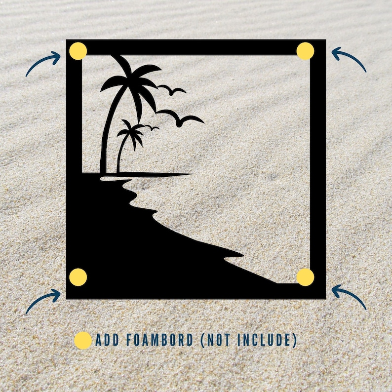 Beach Shadow Box Svg, Beach Paper Cut Light Box, Shadow Box Template ...