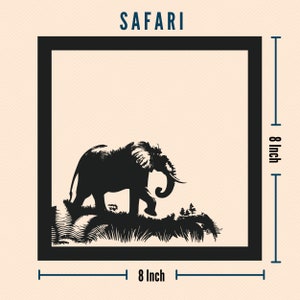 Elephant Safari Shadow Box SVG Template, African Papercut Lightbox ...