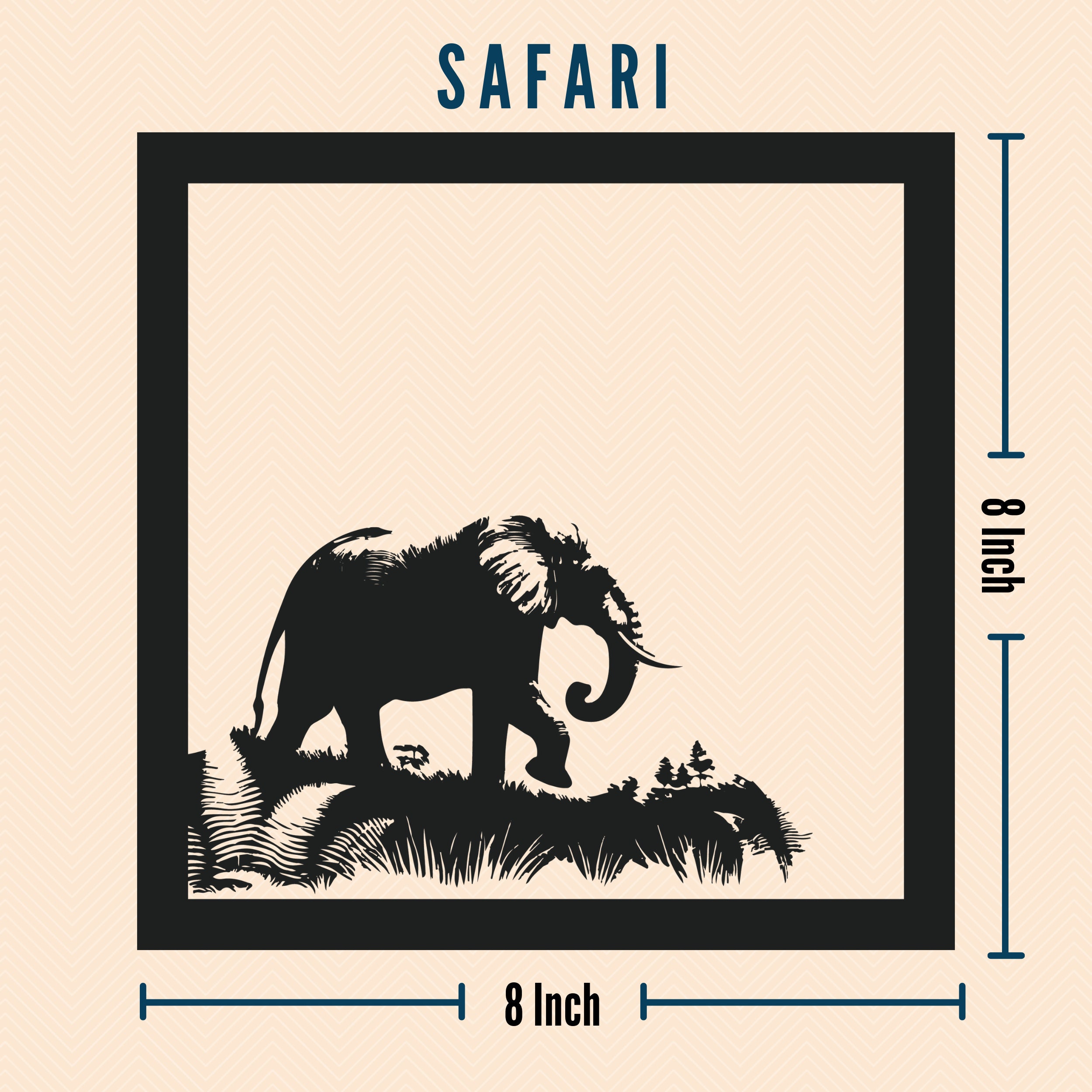 Elephant Safari Shadow Box SVG Template, African Papercut Lightbox ...