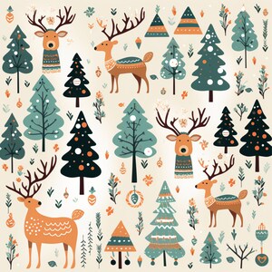 Seamless Cute Christmas Digital Paper Pack, Winter Holiday Seamless ...