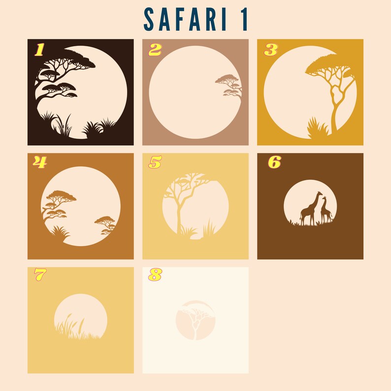 Elephant Safari Shadow Box SVG Template, African Papercut Lightbox ...
