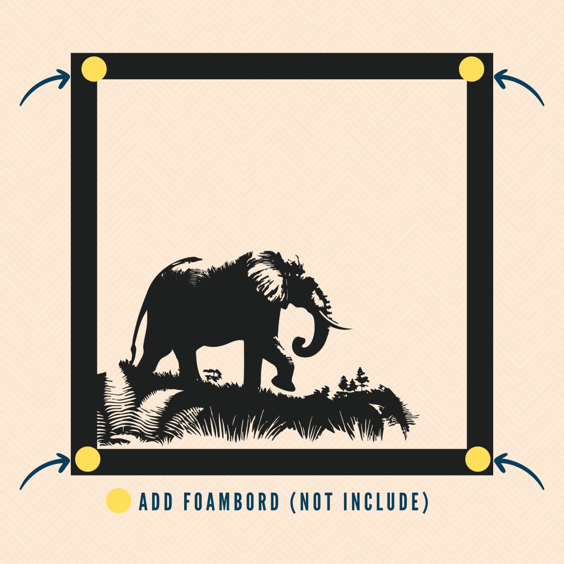 Elephant Safari Shadow Box SVG Template, African Papercut Lightbox ...