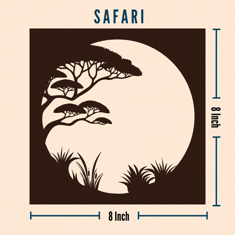 Elephant Safari Shadow Box SVG Template, African Papercut Lightbox ...